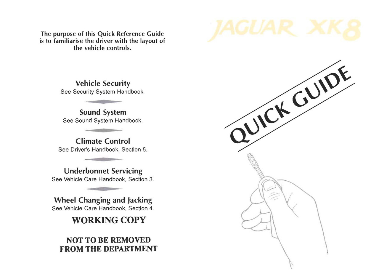 Quick Reference Guide- 1998 Model Year (USA) (JJM-18-20-14-80) - Original Technical Publications ...