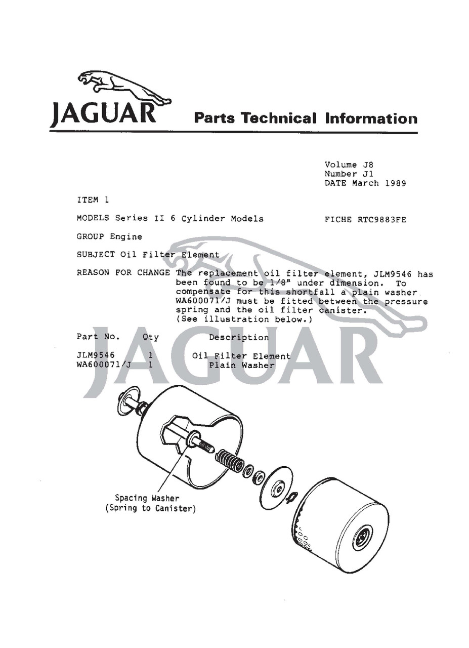 Parts Bulletins - XJ6 2.9 Litre (02-XJ4029-Parts) - Original Technical ...