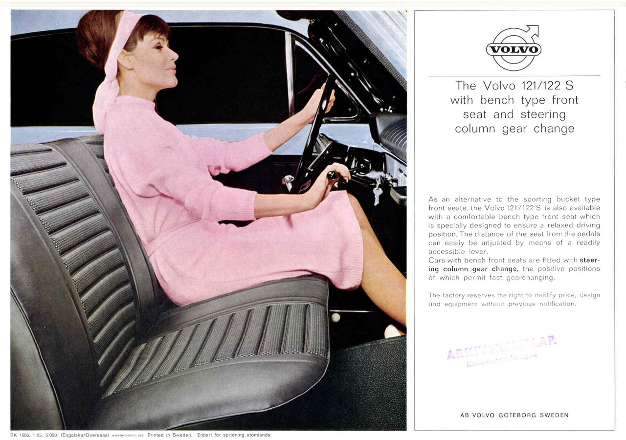 Sales Brochure-The Volvo 121/122 S with bench type front seat and ...