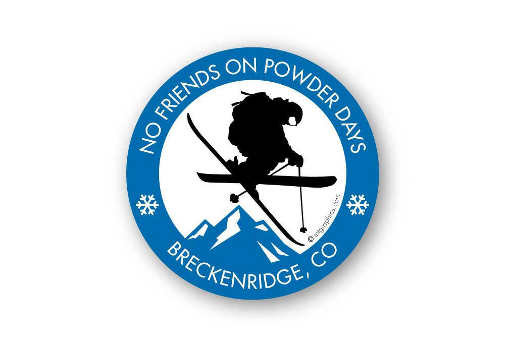 Wholesale No Friends on Powder Days Sticker | Mountain Graphics | Free ...