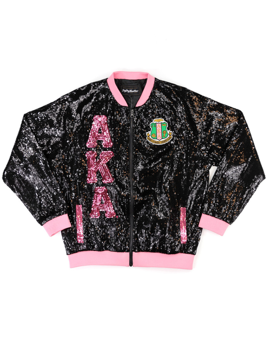Alpha Kappa Alpha AKA Sorority Sequin Jacket-Black