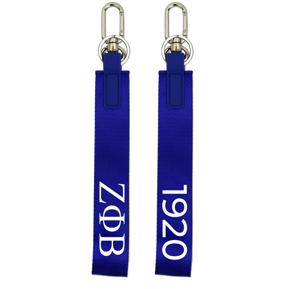 Zeta Phi Beta Sorority Keychain- Hands-Free Wristlet Lanyard
