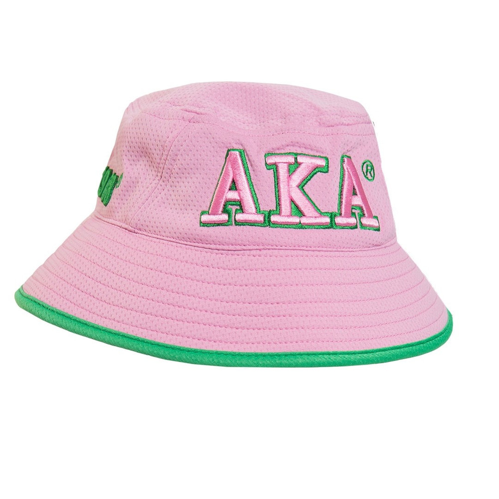 Alpha Kappa Alpha Sorority Bucket Hat-Pink/Green- Style 2 - Brothers ...
