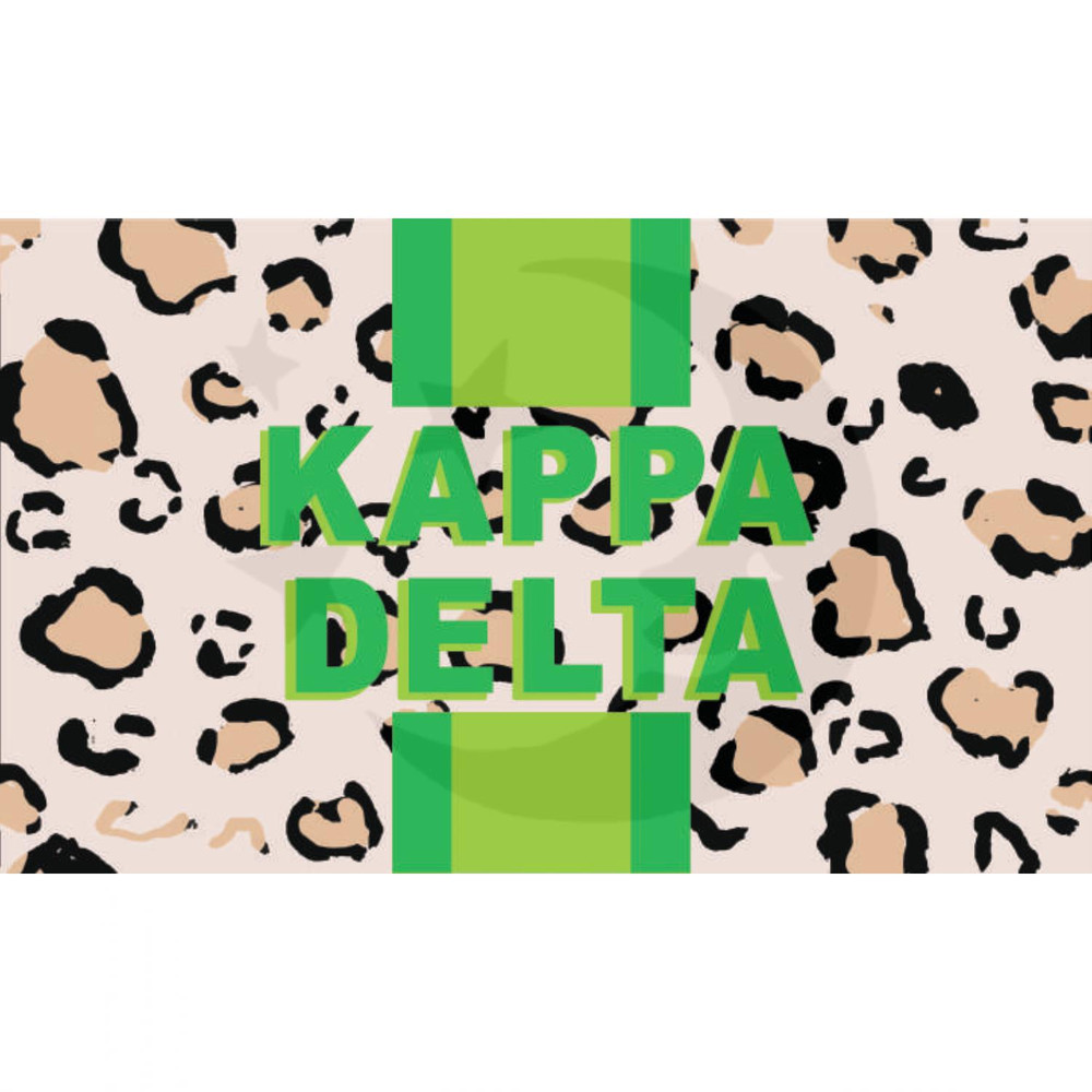 Kappa Delta Sorority Flag- Cheetah - Brothers and Sisters' Greek Store