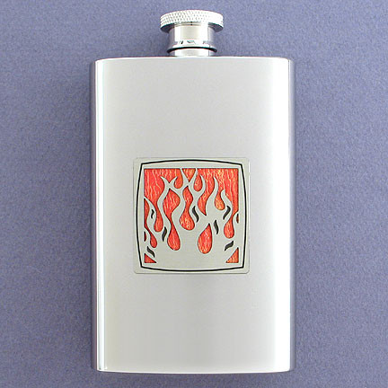 Fire Liquor Flask 4 Oz. Polished | Kyle Design