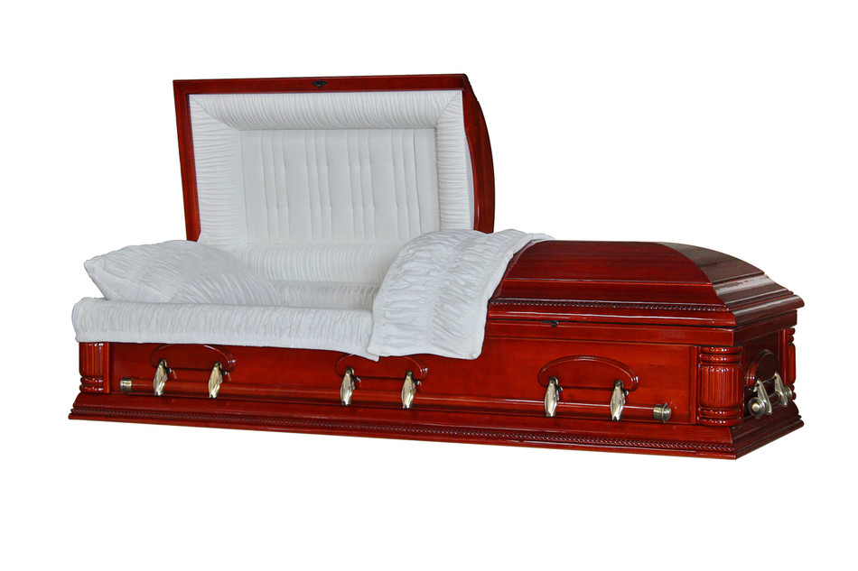 Cherry Matinée Veneer Solid Wood Caskets for Sale with Cream Velvet ...