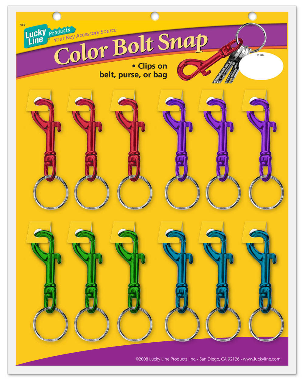 Colored Bolt Snaps - 12/card, Assorted - Always Affordable Locksmiths Ltd