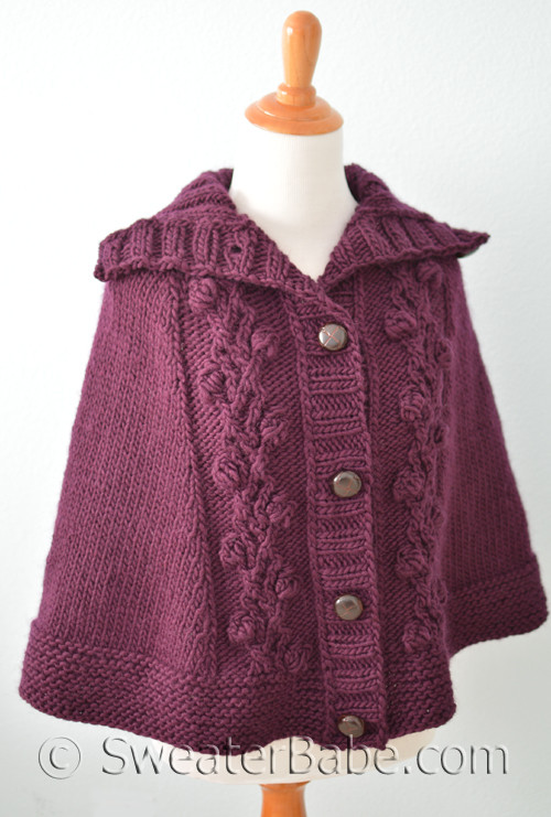 206 Floral Top Down Cape PDF Knitting Pattern
