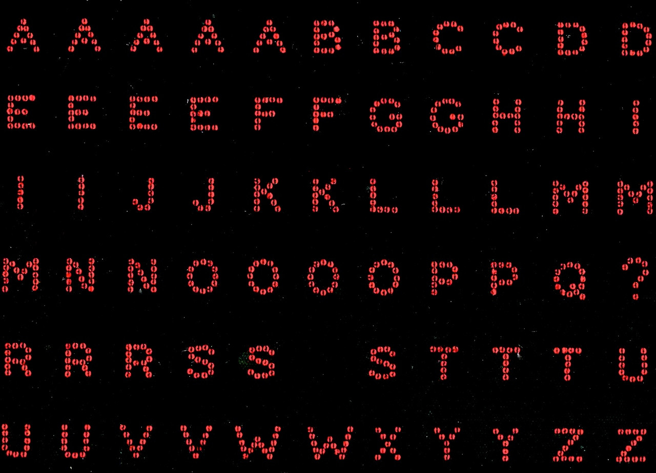 0.6" Small Bold Letter RED Alphabet Rhinestone Transfer - Texas Rhinestone