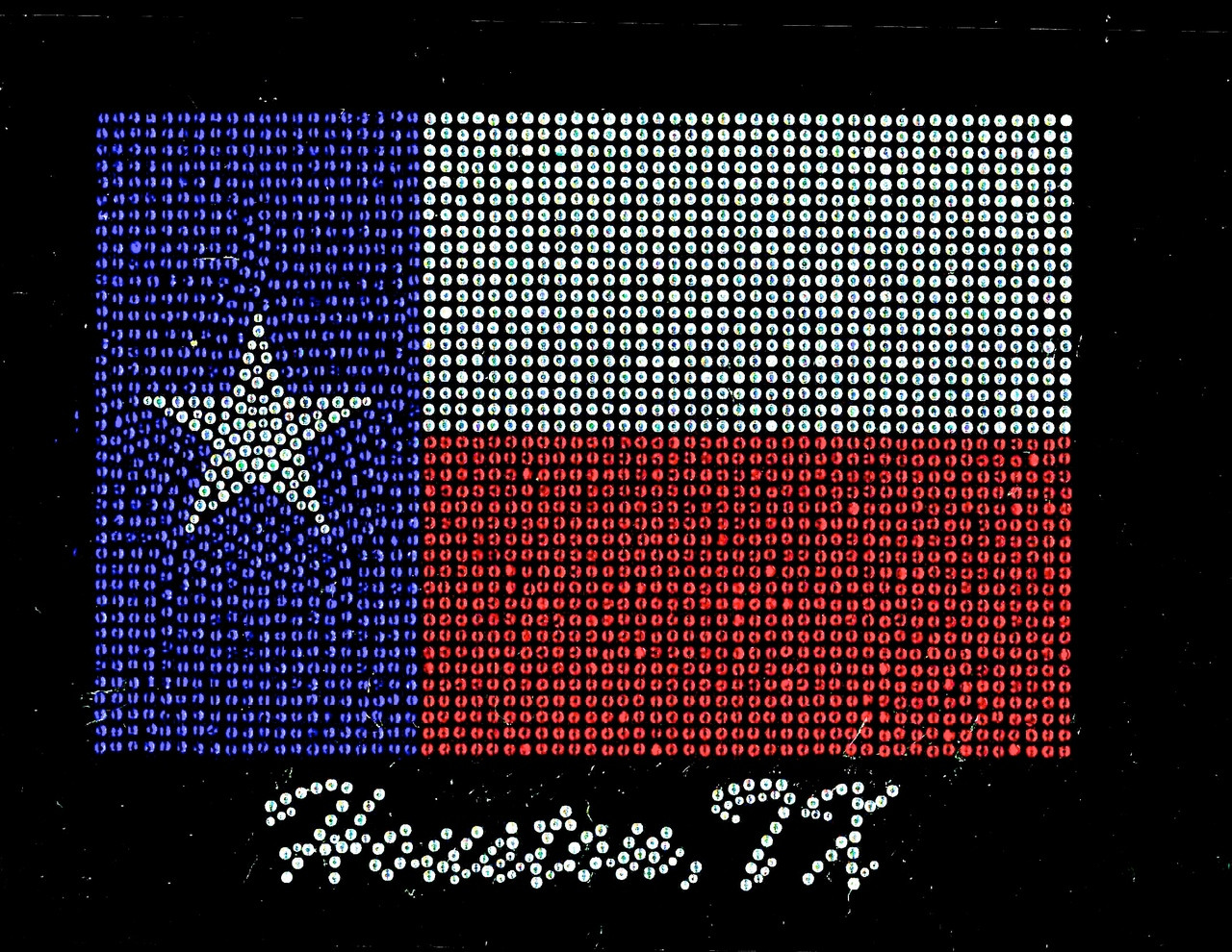 Houston Texas Flag Map Rhinestone Transfer Iron On - Texas Rhinestone