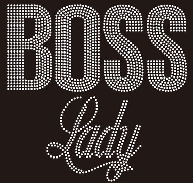 Boss Lady (text) Rhinestone Transfer - Texas Rhinestone