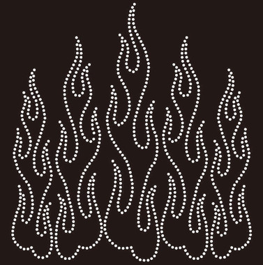 Multi Fire Flame Rhinestone Transfer - Texas Rhinestone