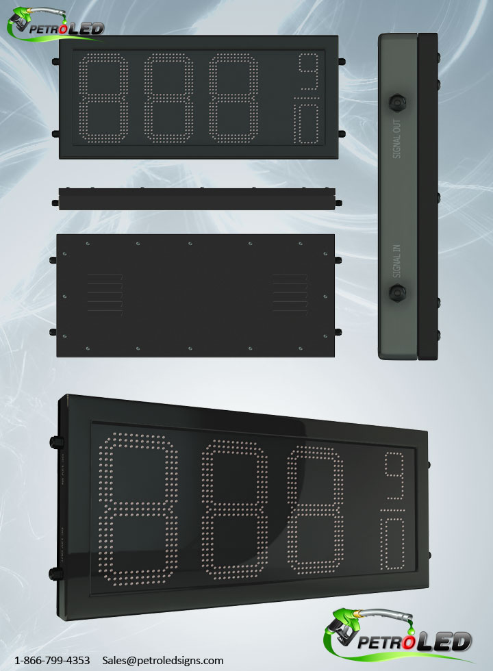 16 Inch Digits - LED Gas sign package - 2 Red (REGULAR) & 2 Green ...