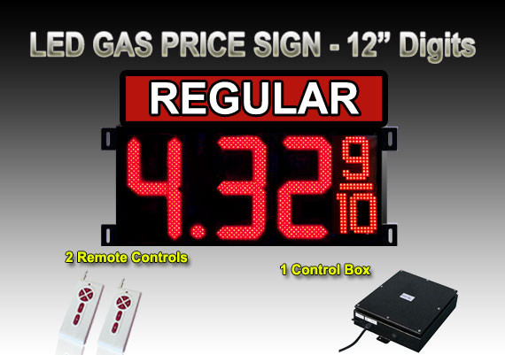 12 Inch Digits - LED Gas sign package - 1 REGULAR Digital Price ...