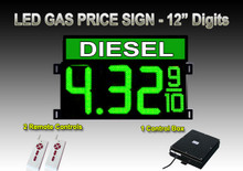 12 Inch Digits - LED Gas sign package - 1 DIESEL Digital Price Gasoline ...