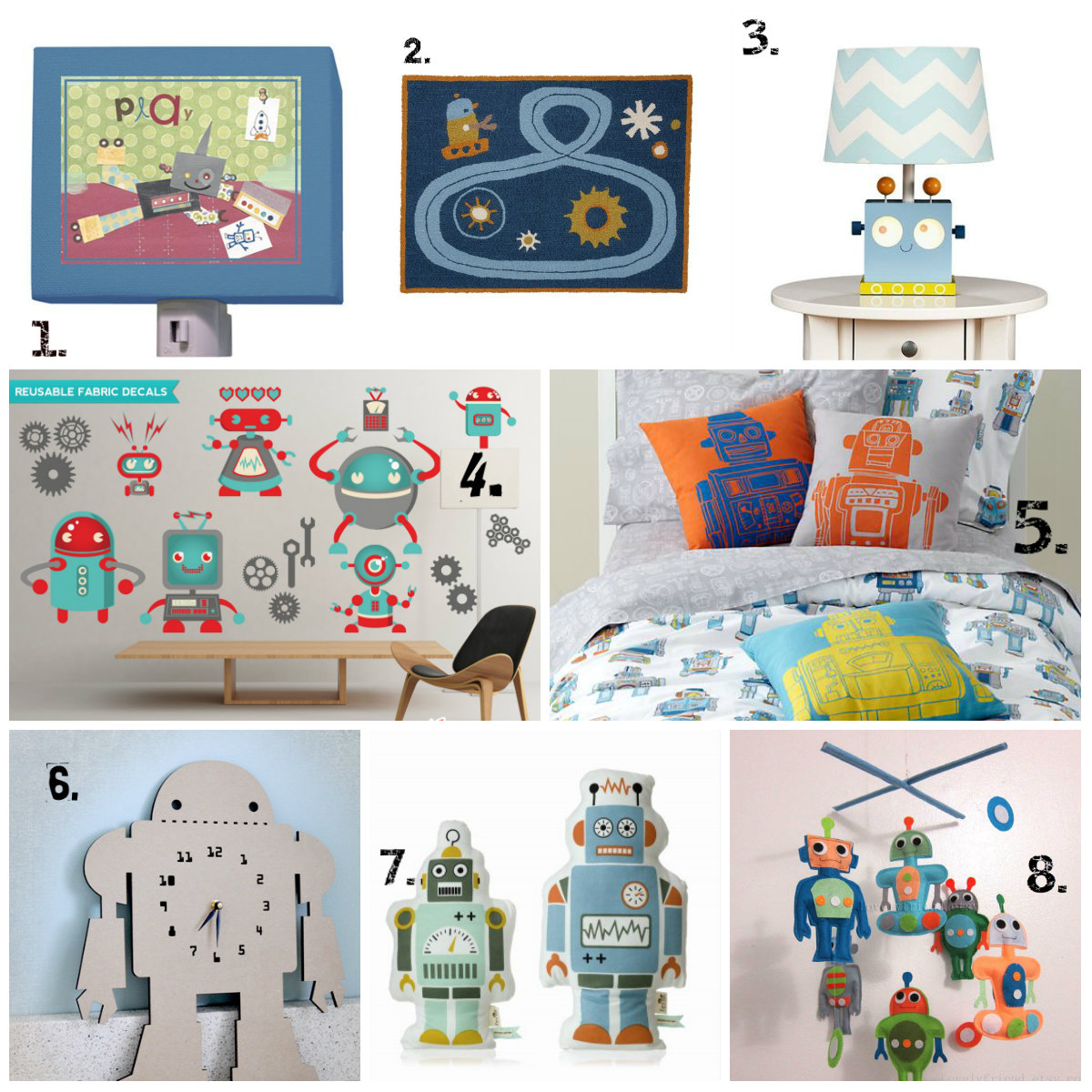 8 awesome ideas for your Robot themed room - Sunny Decals
