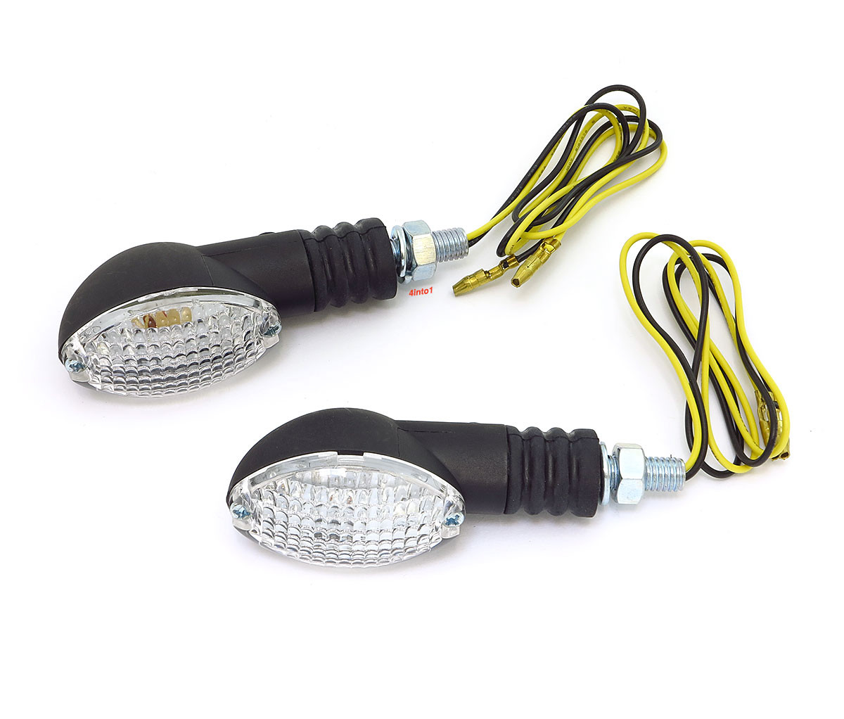 Black LED Cat Eye Turn Signals - Clear Lens
