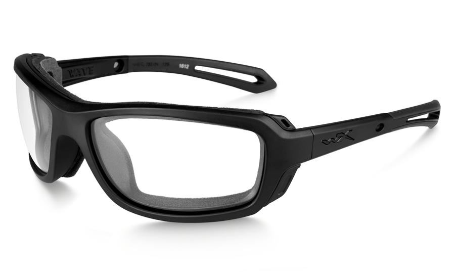 Wiley X Wave in Matte Black with Clear Lens - Rhino Safety Glasses
