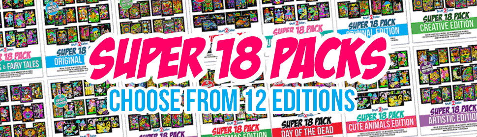 Super 18 Packs of Fuzzy Coloring Posters - Collect All 12 Editions ...
