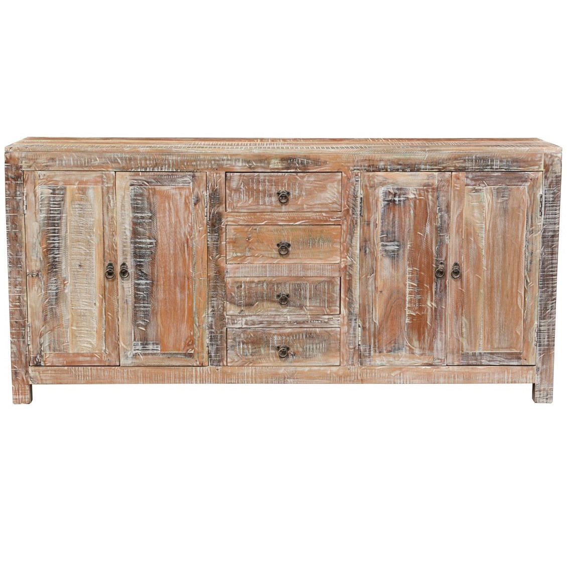 Hampton Rustic Teak Wood Buffet Sideboard | Zin Home