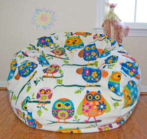 Buy Washable Owl Themed Fleece Bean Bag Chairs