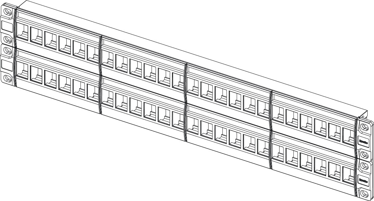 Modular Blank Patch Panel 48 Ports 2u