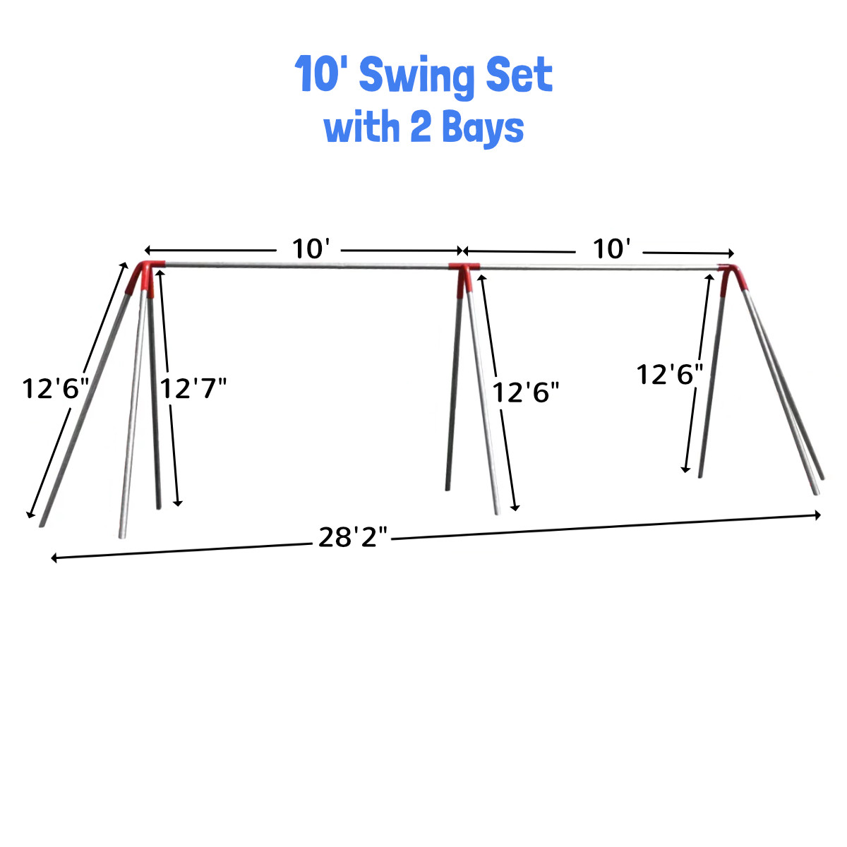 Heavy Duty 3 Legged End Frame Swing Set - SwingSetMall.com