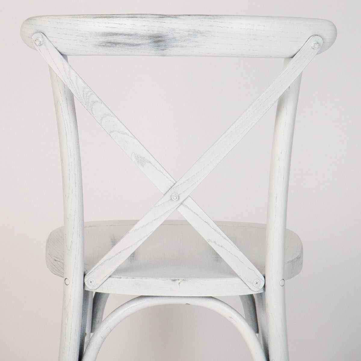 Farmhouse Cross Back (X-back) Chair - White Wash - EventsWholesale.com
