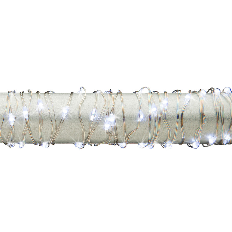 10ft Indoor/Outdoor Cool White Micro LED Battery Light String w/ Timer ...