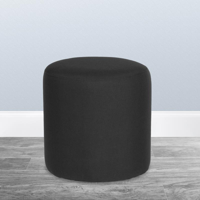 Flash Furniture Barrington Upholstered Round Ottoman Pouf Black