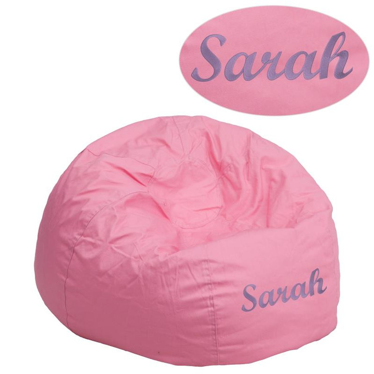 Personalized Small Solid Light Pink Bean Bag Chair for Kids and Teens ...
