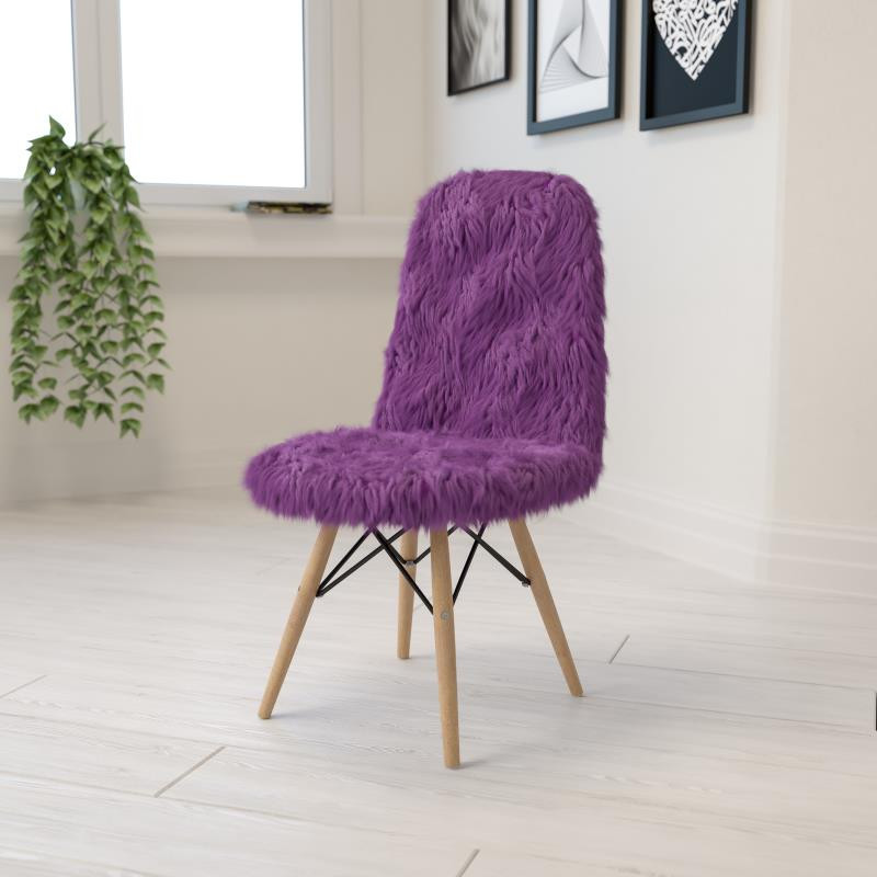 Shaggy Dog Purple Accent Chair FLF DL 15 GG
