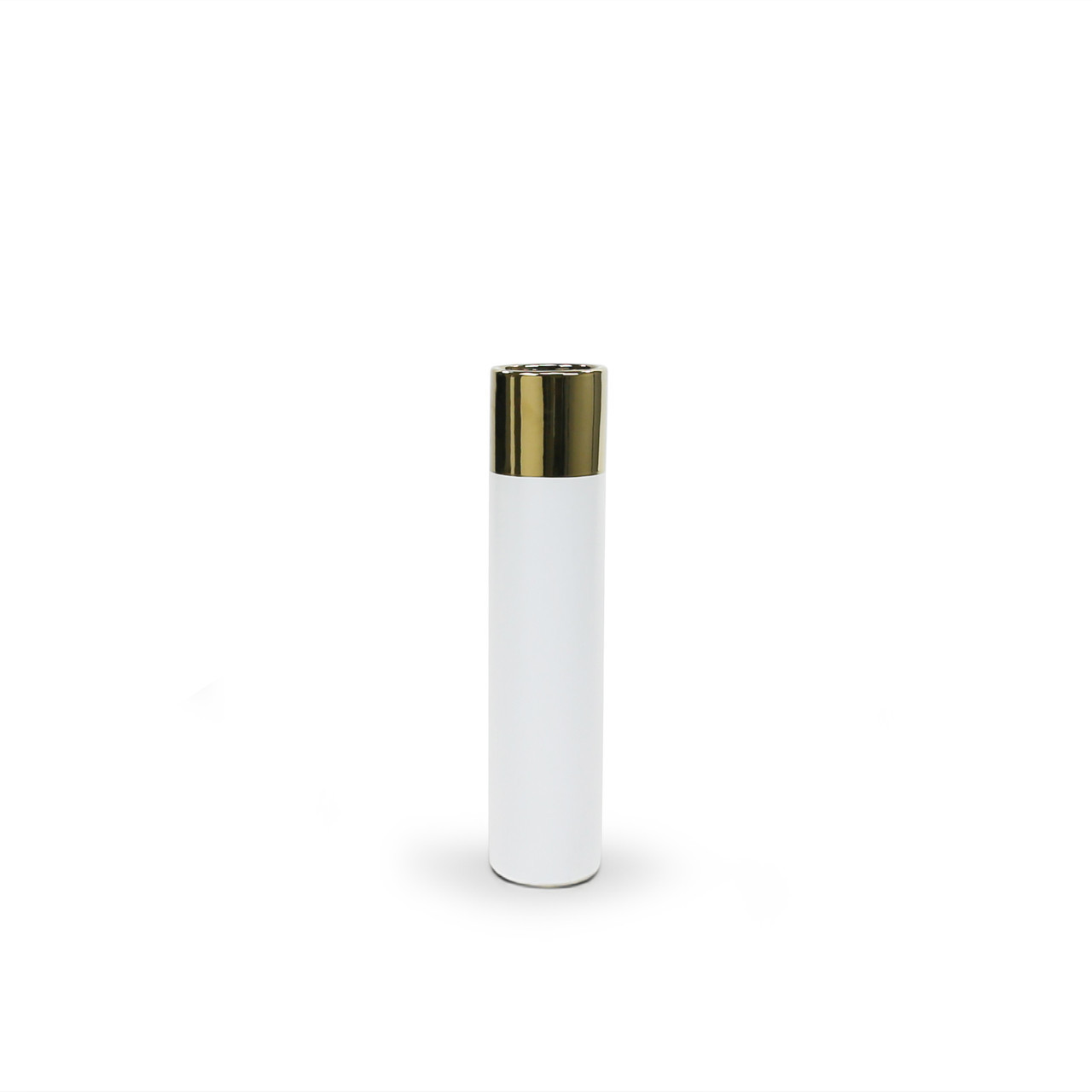 Gold Topped White Ceramic Cylinder - 20" - 6 Pieces - EventsWholesale.com