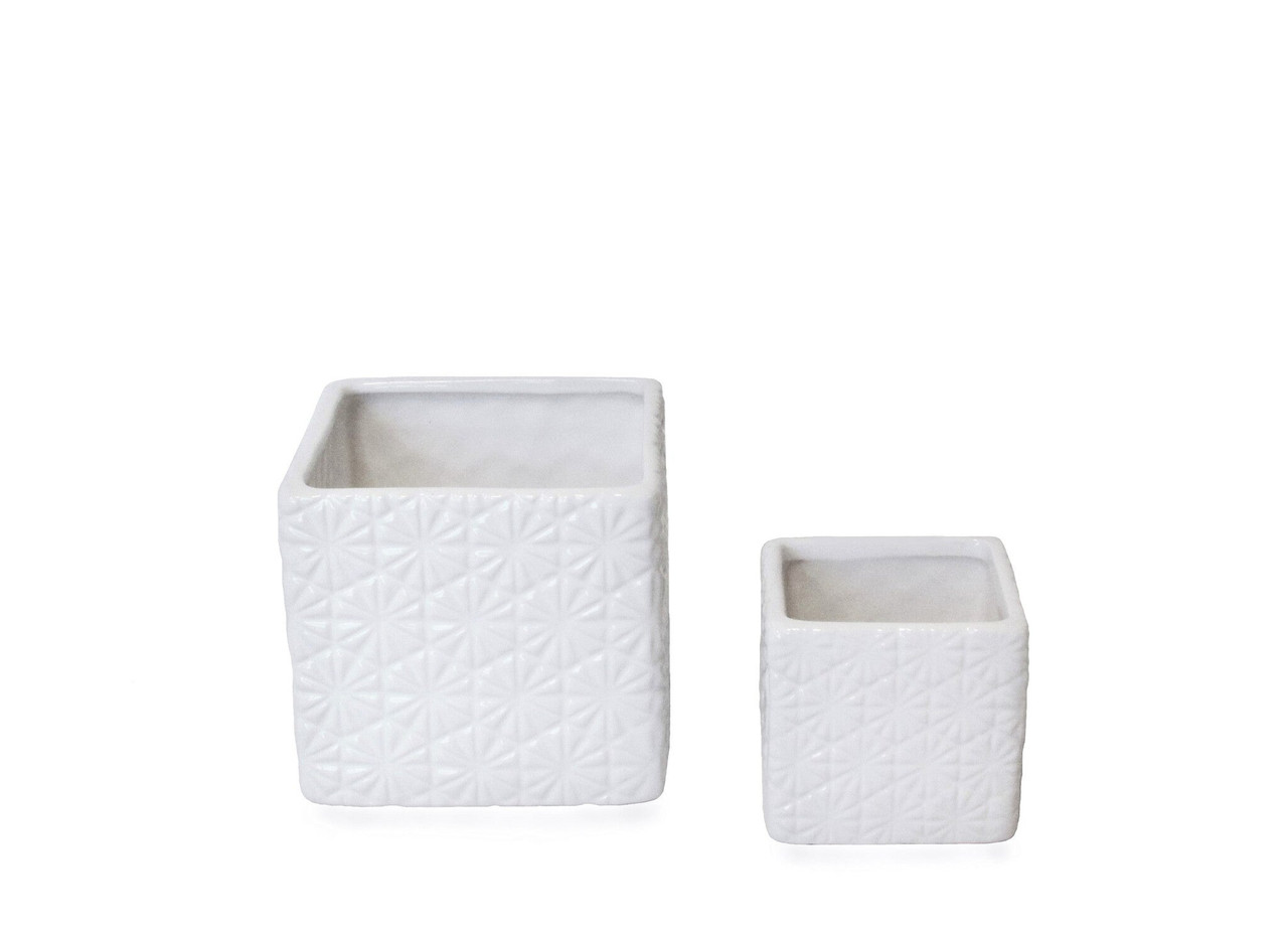 square ceramic flower pots