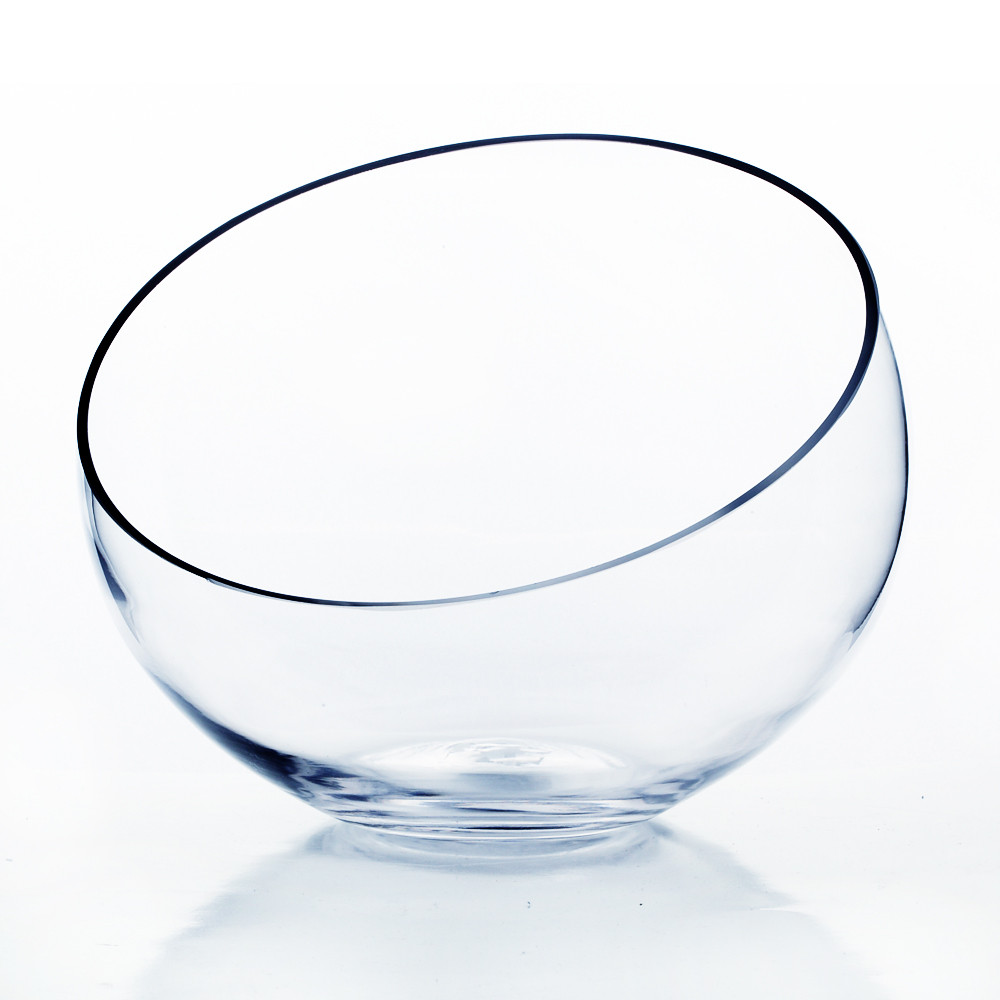 11 X 10 Slant Bowl Glass Vase 2 Pieces