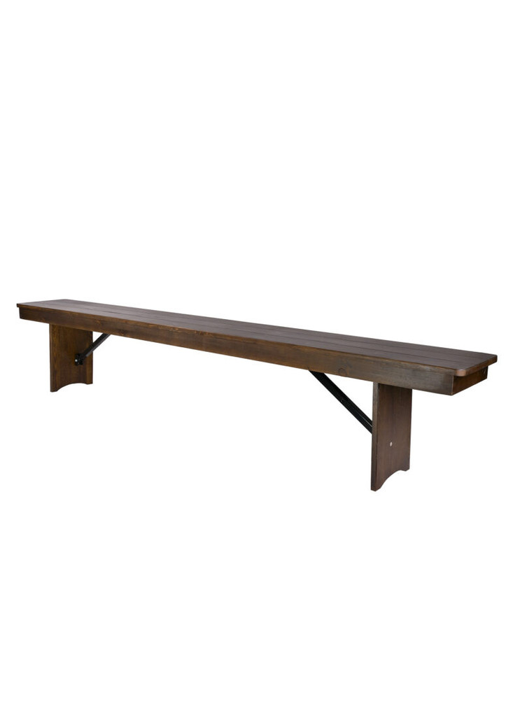 Fruitwood 8 Foot Folding Farmhouse Bench Solid Pine 3-4 Person ...