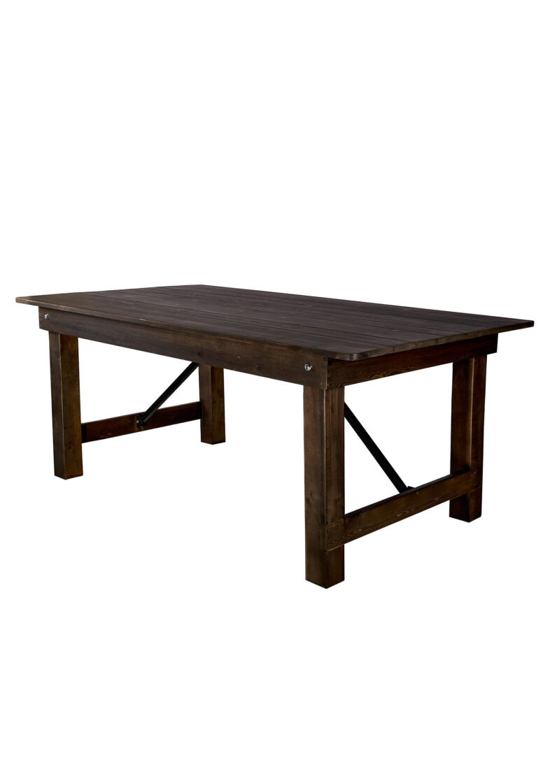 Fruitwood 6 Foot 72 x 40 Folding Farmhouse Table Solid Pine Straight Leg Design 6 10 Person