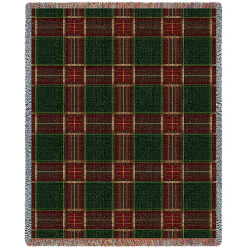 Plaid - Golf - Cotton Woven Blanket Throw - Made in the USA (72x54)