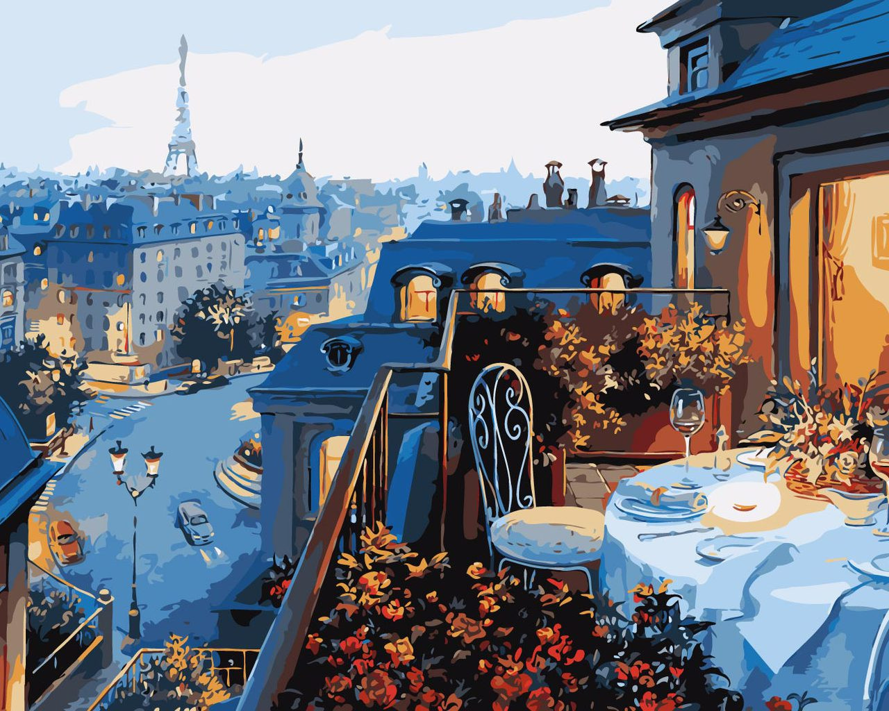 Painting by Numbers 40x50cm - Balcony in Paris