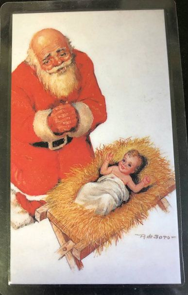 Kneeling Santa Paper Holy Card with Prayer - St. Jude Shop, Inc.