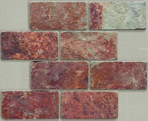Multi color 3x6 brick pattern slate mosaic