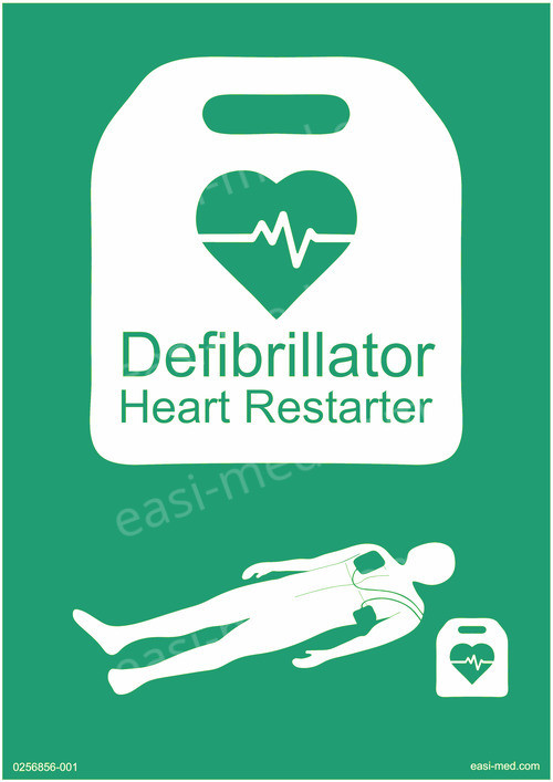 First Aid Defibrillator Heart Restarter Sign - Life-saving First Aid ...